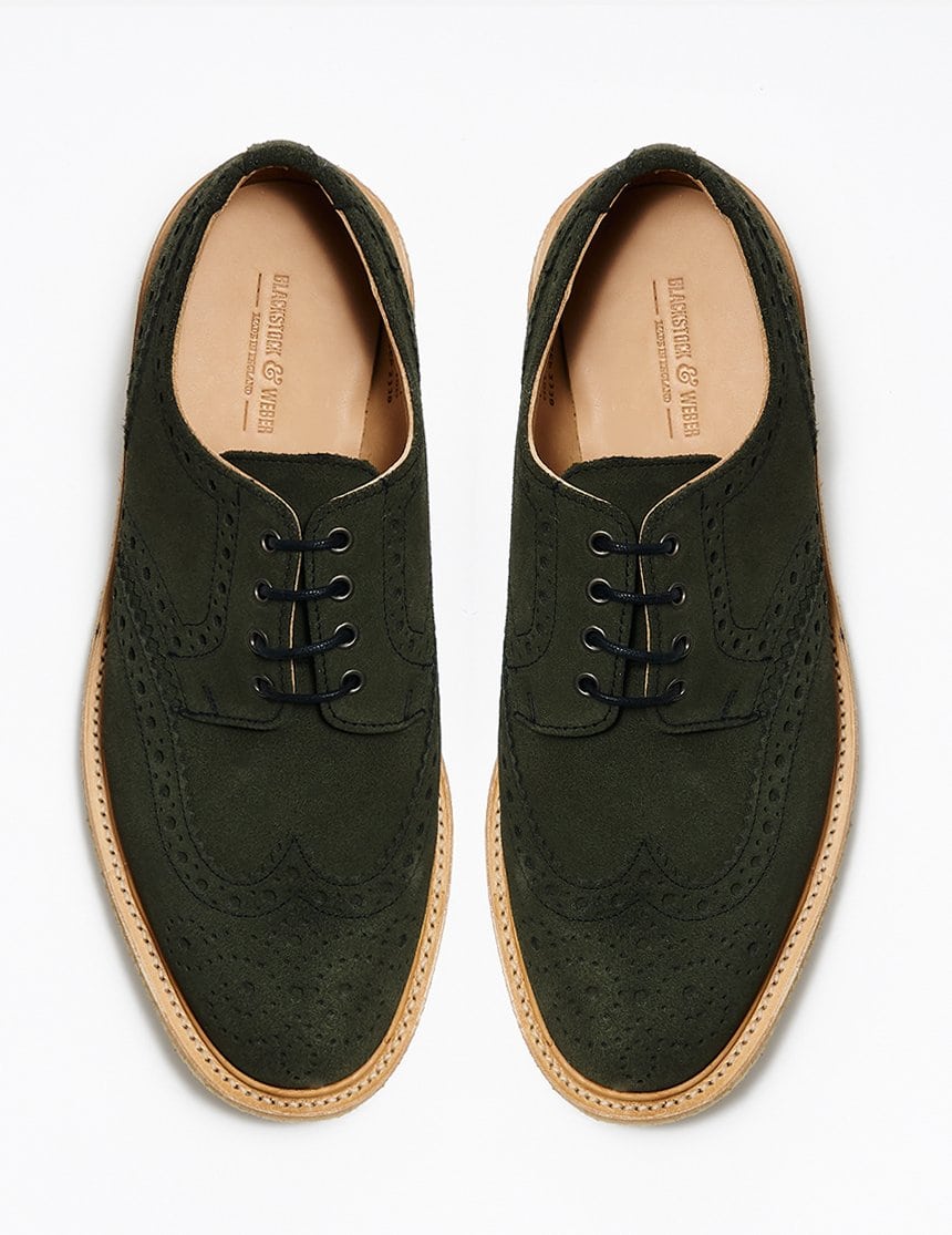 Your Spring Must Have: Blackstock & Weber Lewis Green Suede Wingtips